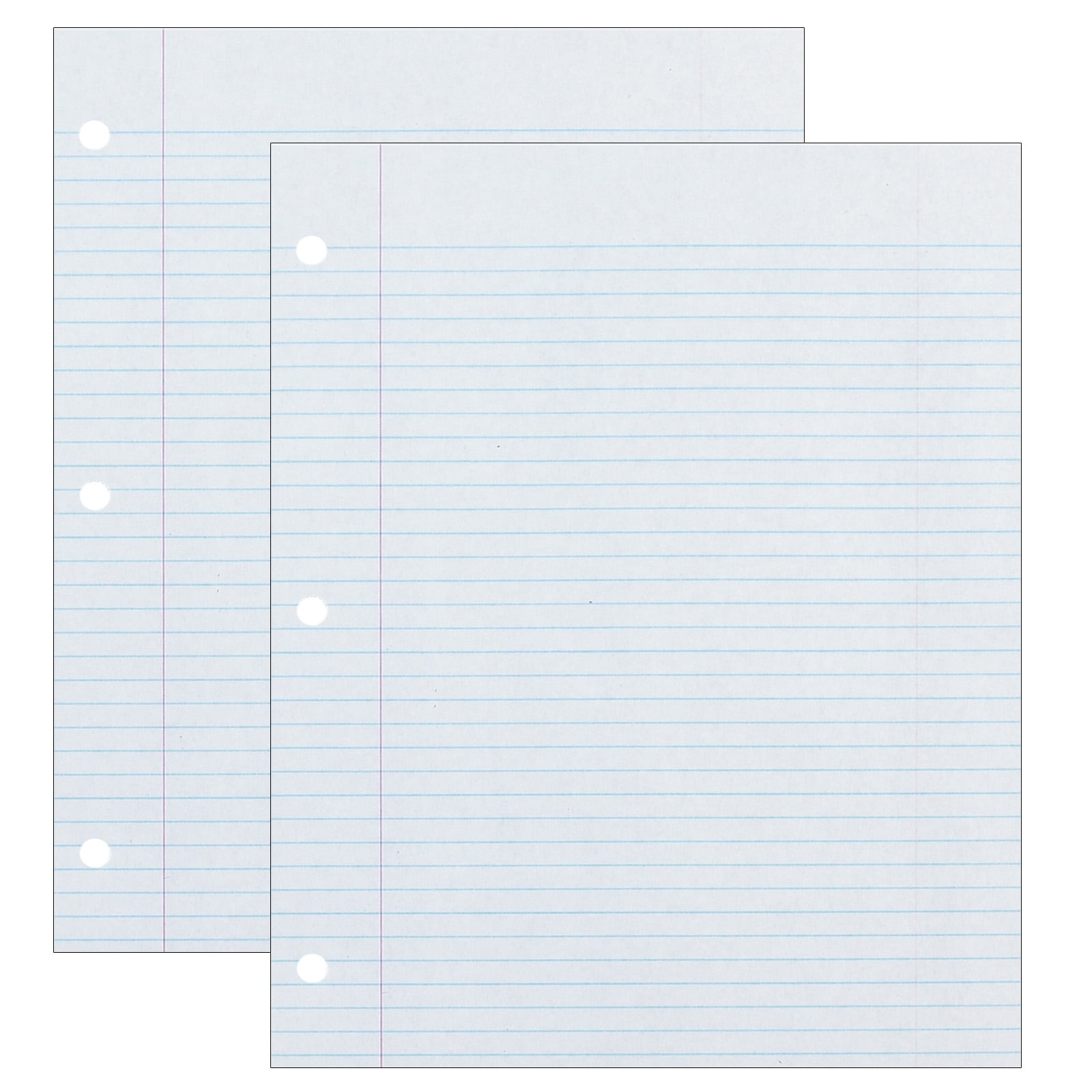 Ecology Recycled Filler Paper, White, 3-Hole Punched, 9/32" Ruled w ...