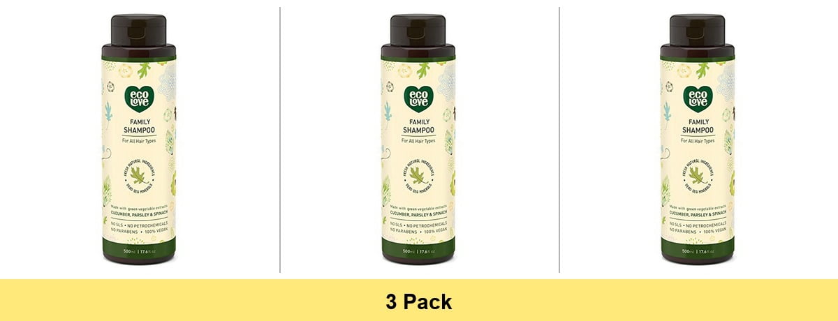 Ecolove Green Vegetables Family Shampoo for All Hair Types - 3 Pack ...
