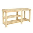 Ecomex 33.6" Solid Wood Shoe Bench, 3-Tier Shoe Organizer for Entryway ...