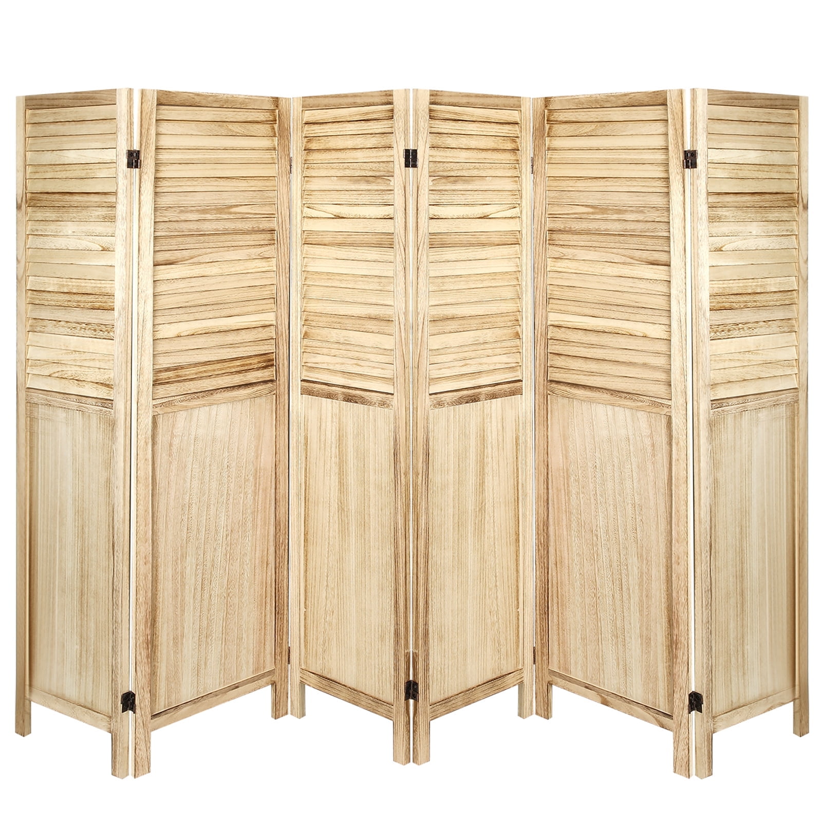 Ecomex 6 Panels Room Divider Half Louver-Design Wood Folding Privacy ...