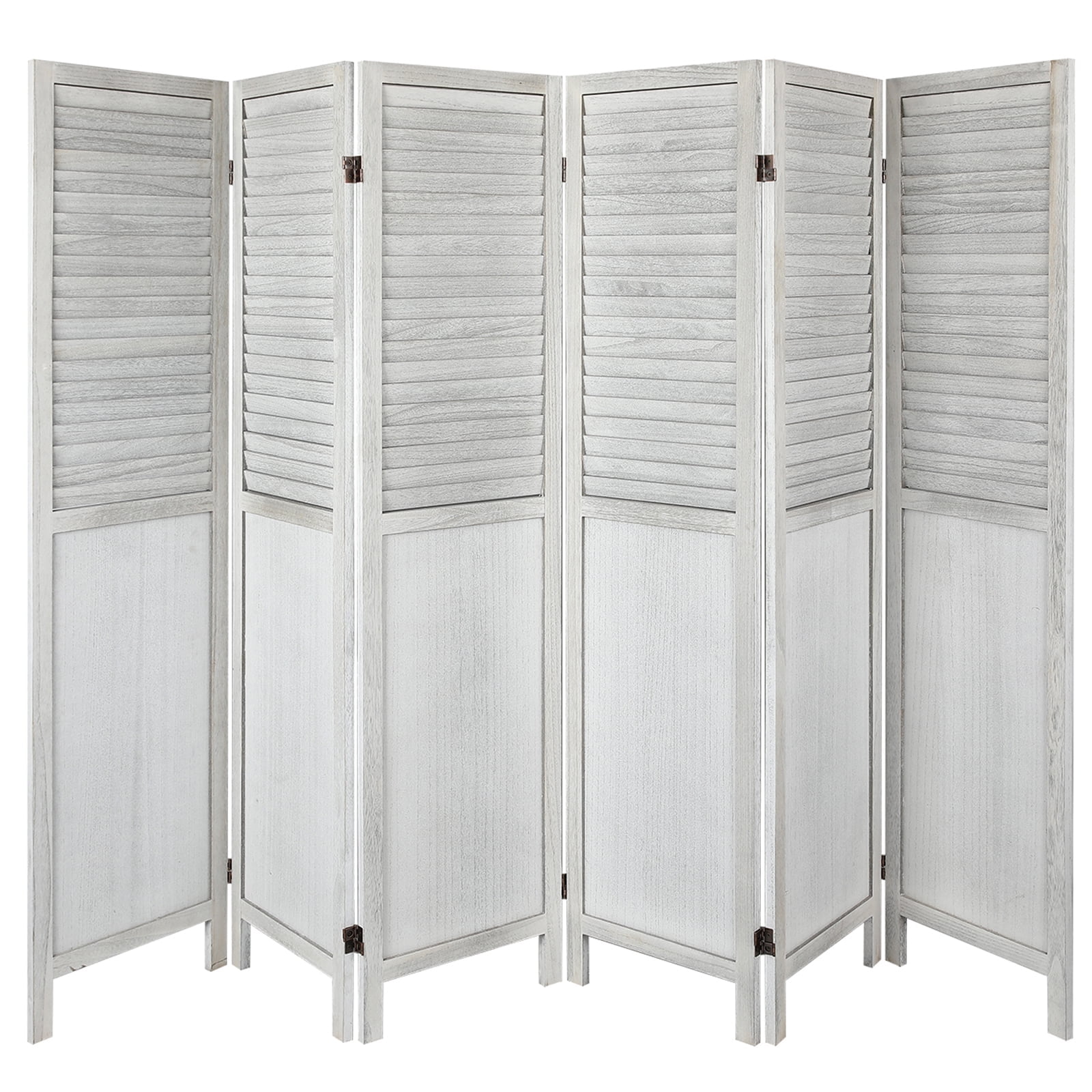 Ecomex 6 Panels Room Divider Half Louver-Design Wood Folding Privacy ...