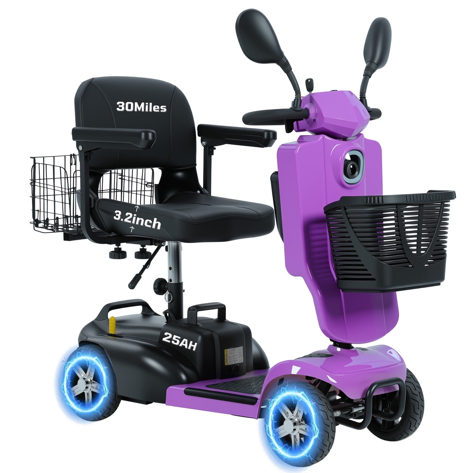 Ecomobi Upgraded Mobility Scooter,30 Miles 4 Wheels Mobility Scooter ...