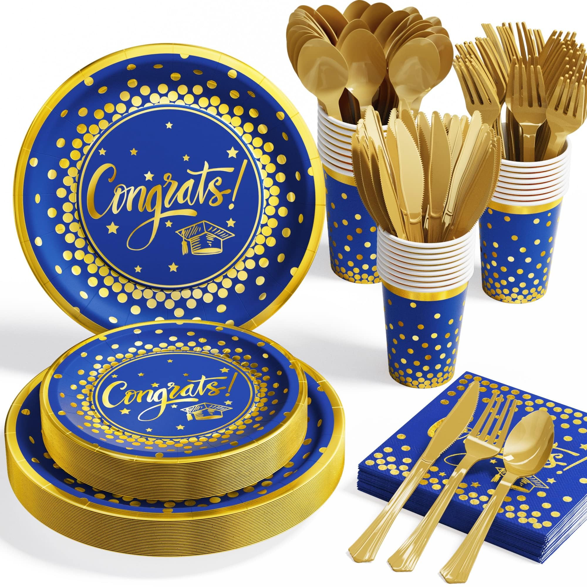 Ecomore Graduation Party Supplies 175 PCS AFN1Congrats Grad Dinnerware ...