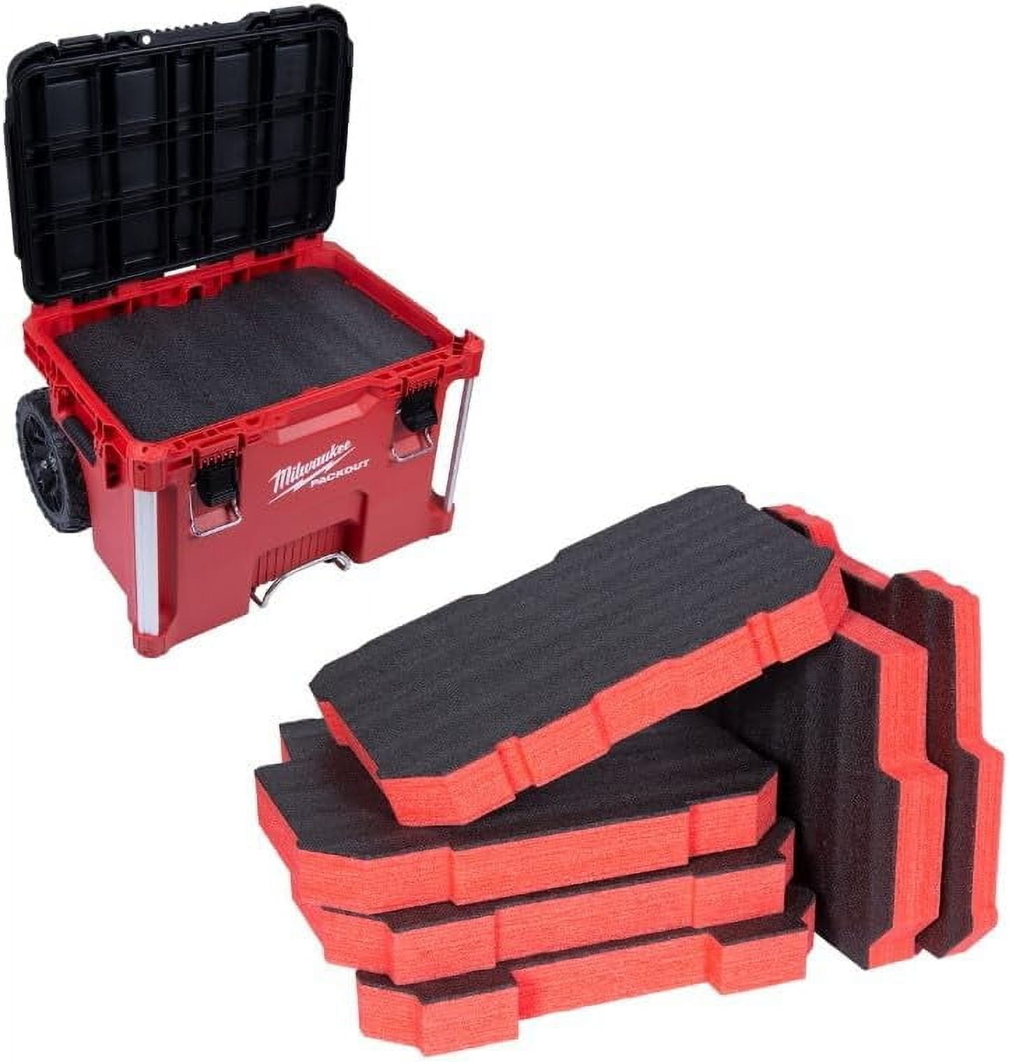 Econo Foam Inserts- Fits Milwaukee Packout ™ 48-22-8426 (6 Piece Foam Kit) Black/Red - Walmart.com