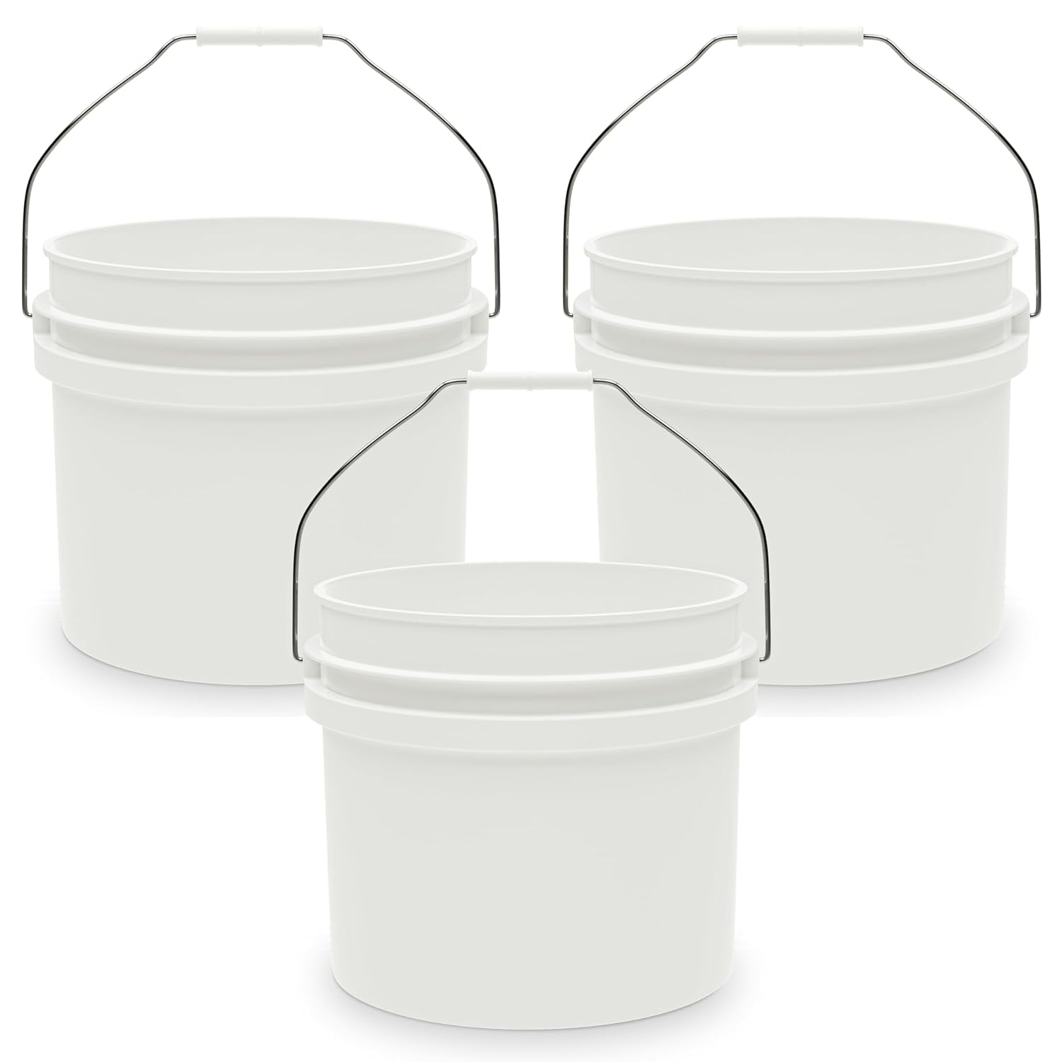 EconoHome 3.5-Gallon White Bucket Pail Container without Lid | Metal ...