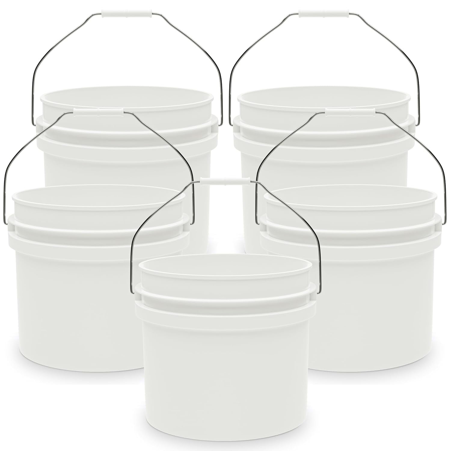 EconoHome 3.5-Gallon White Bucket Pail Container without Lid | Metal ...