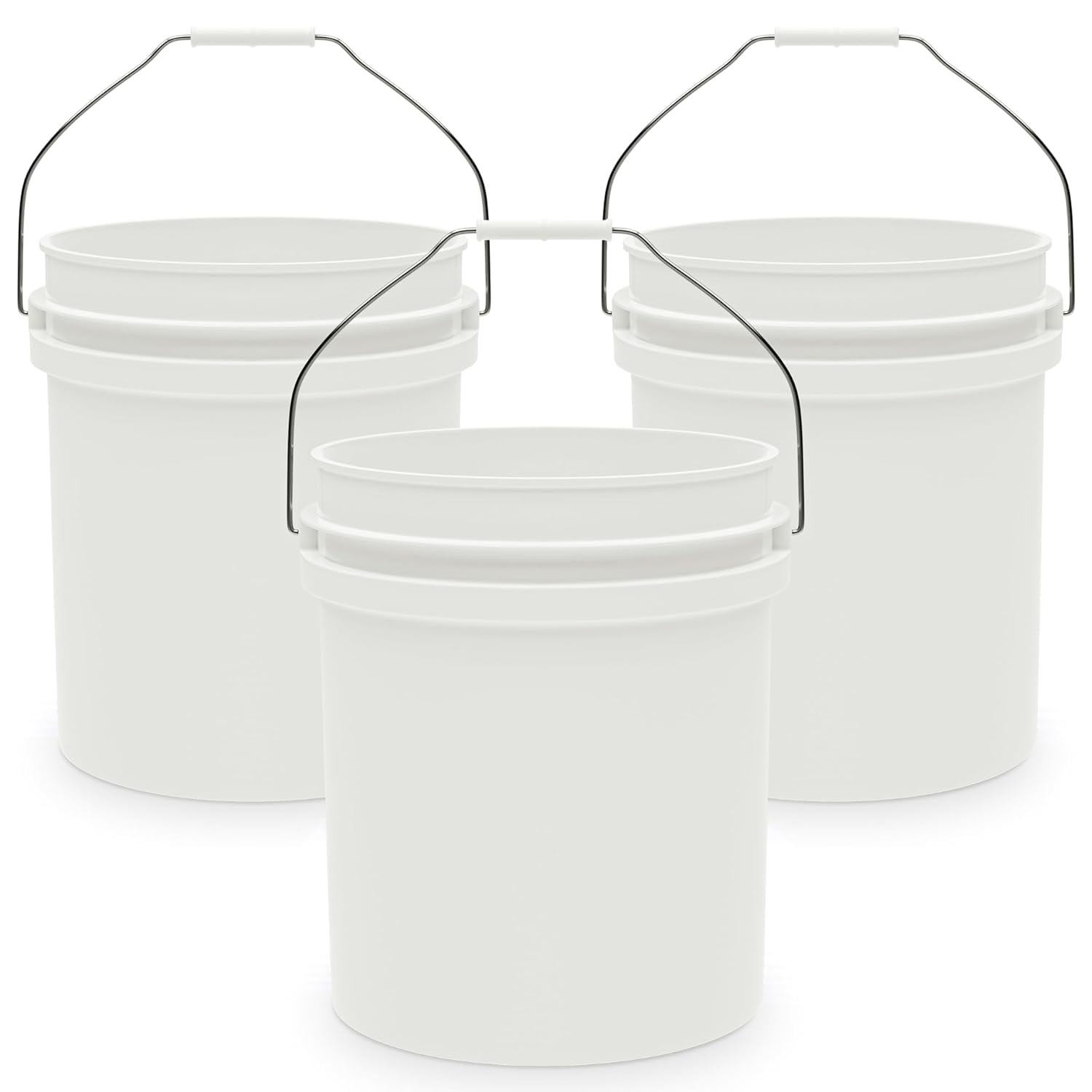 EconoHome 5-Gallon White Bucket Pail Container Without Lid | Metal ...