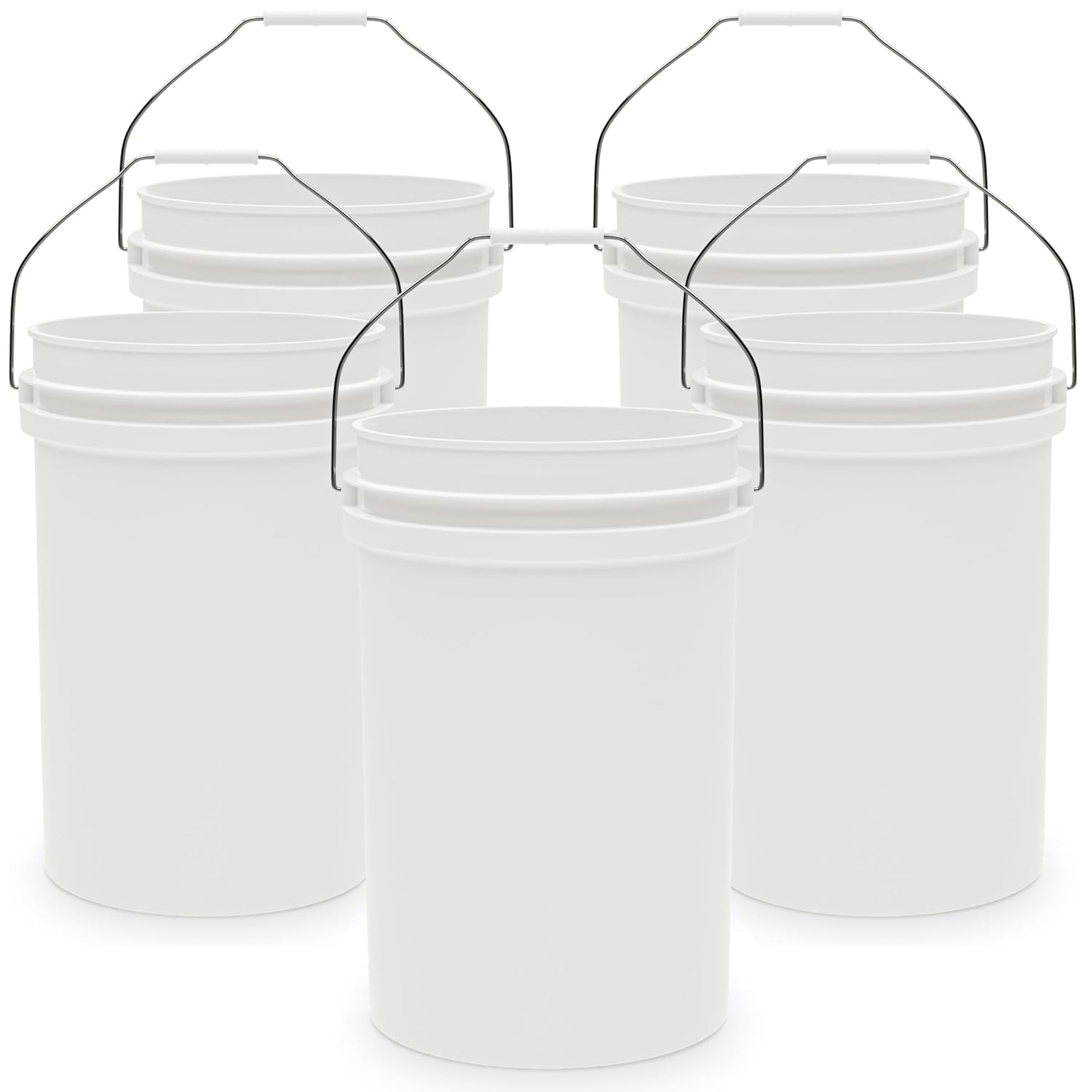 EconoHome 6.5-Gallon White Bucket Pail Container without Lid | Metal ...