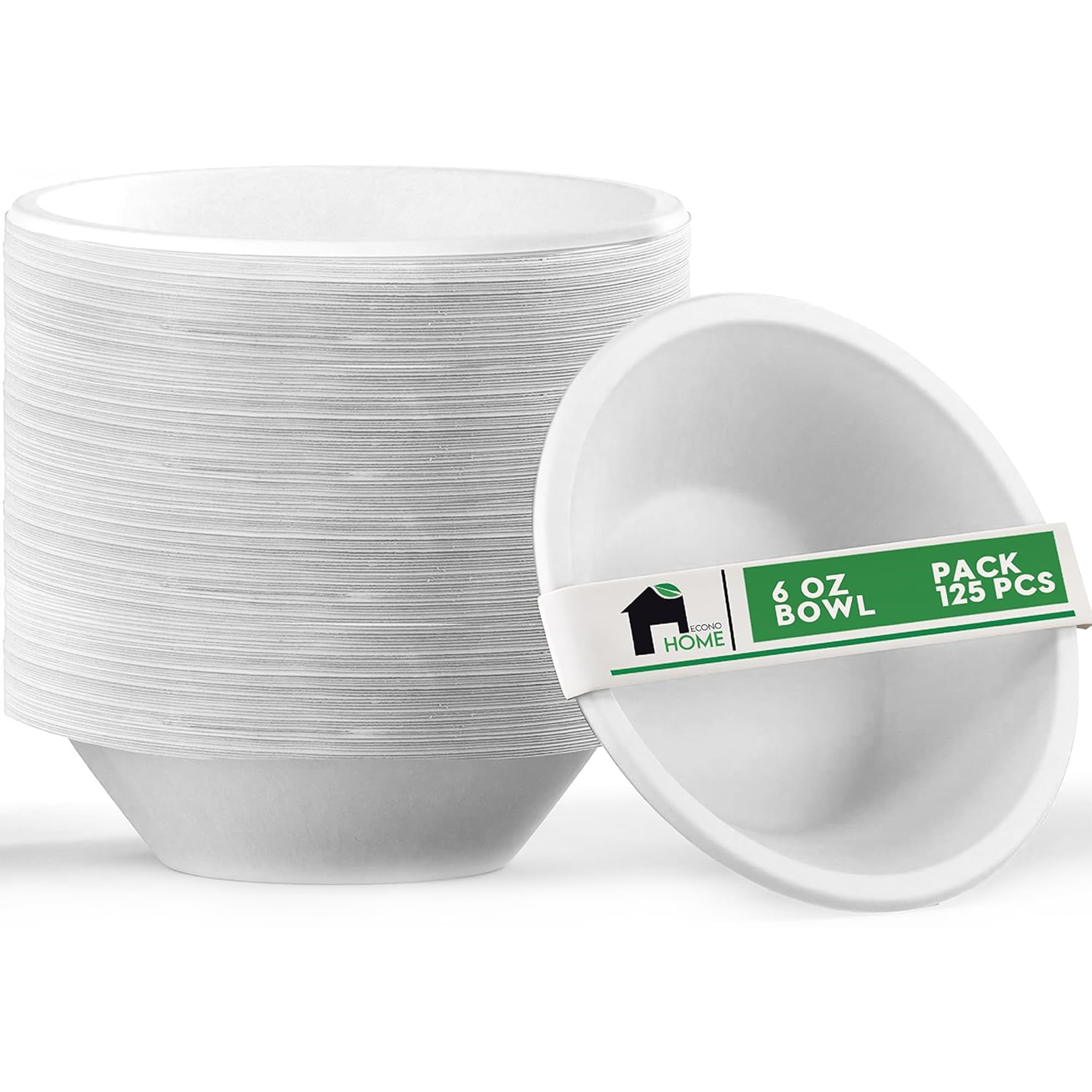 EconoHome 6 oz. Compostable Paper Bowls AFN1[125-Pack] - Eco-Conscious ...