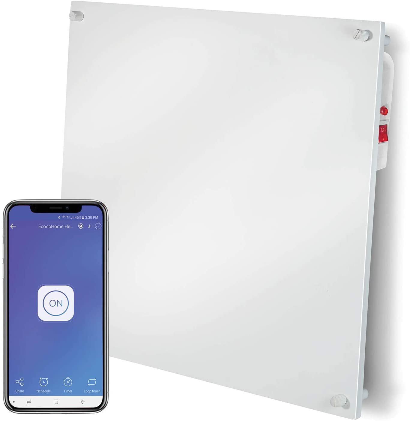 EconoHome Smart Wall Mount Space Heater Panel - 400W Convection for 120 ...