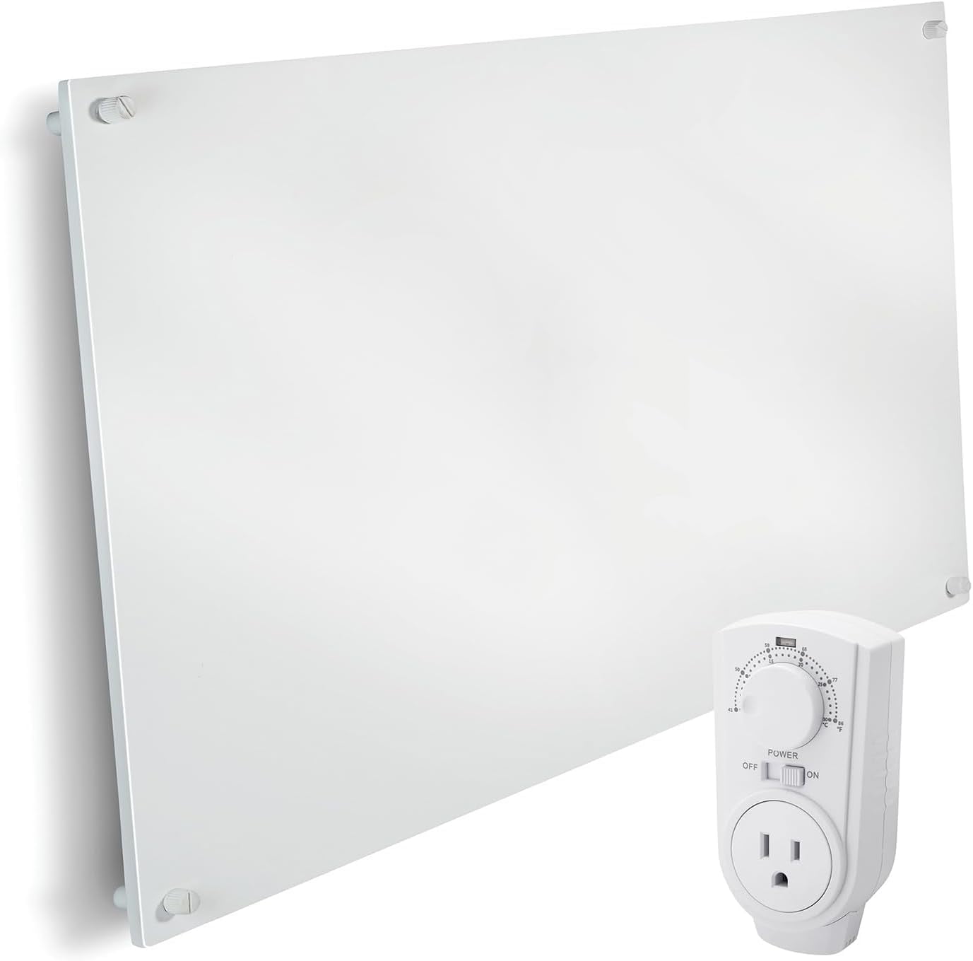 EconoHome Wall Mount Space Heater Panel - with Thermostat - 600 Watt ...
