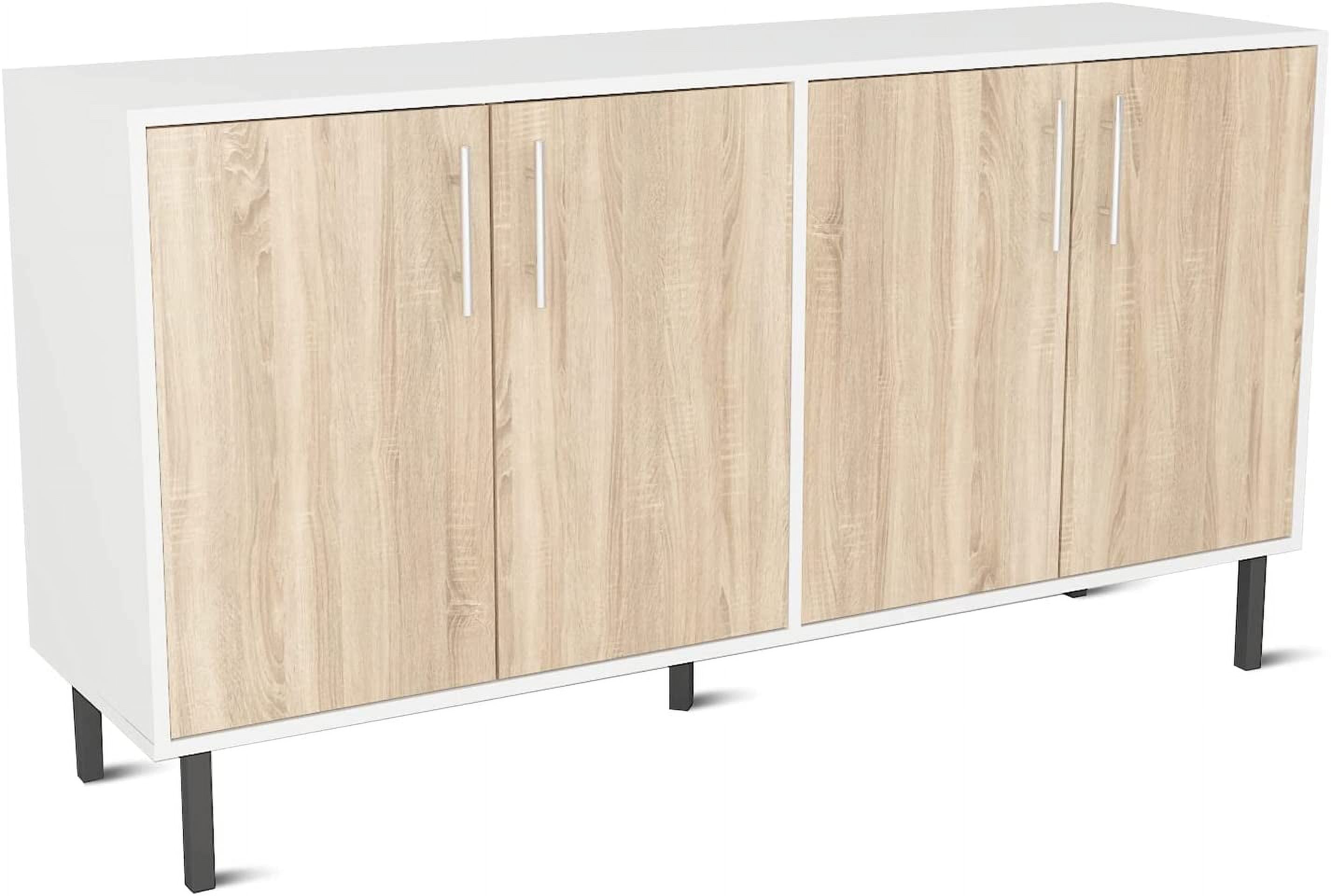 EconoHome Wood Buffet Cabinet for Living Room, Wooden Storage Sideboard ...