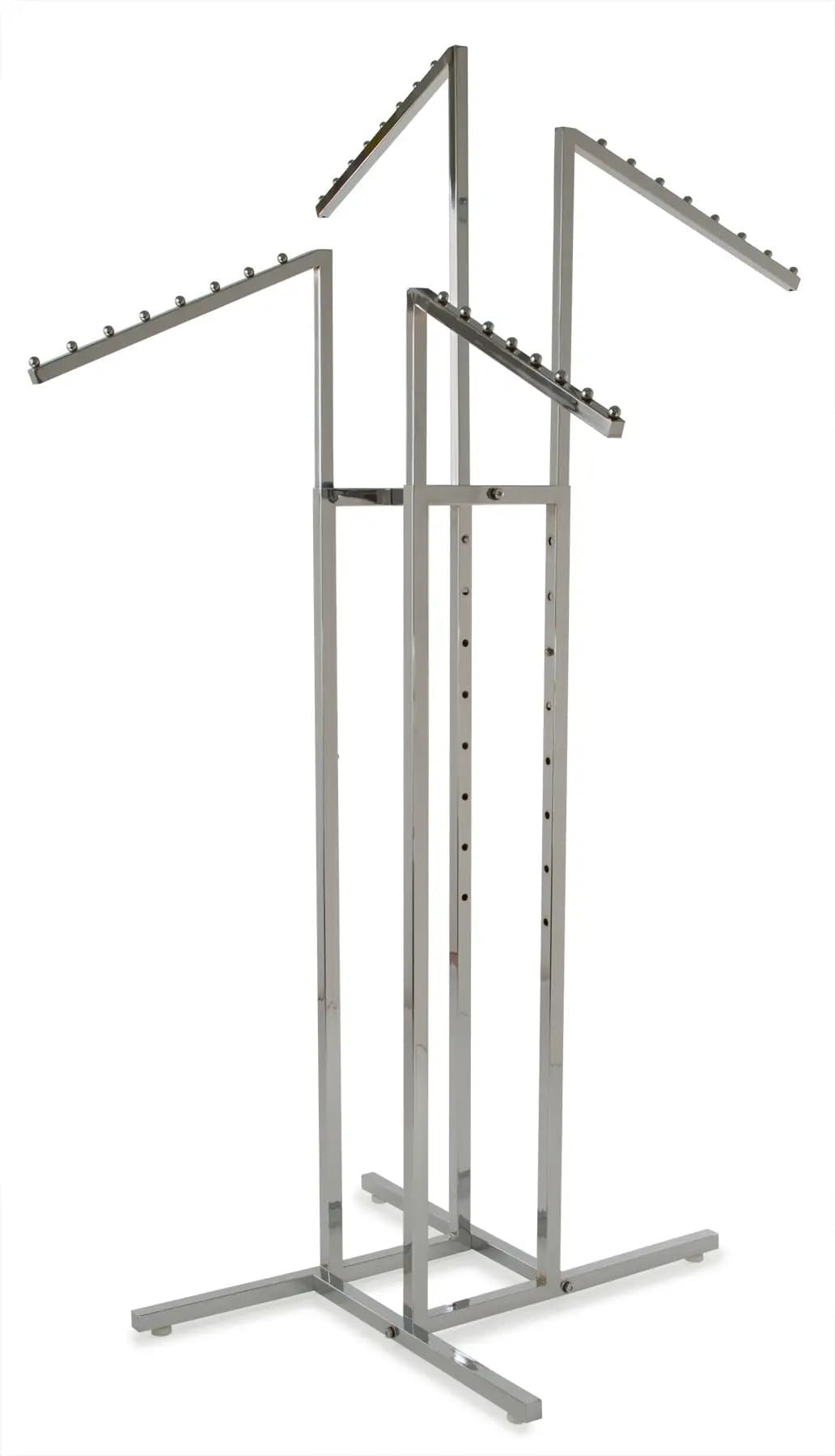 Econoco 4-Way Clothing Rack, Heavy Duty Garment Display with Adjustable ...