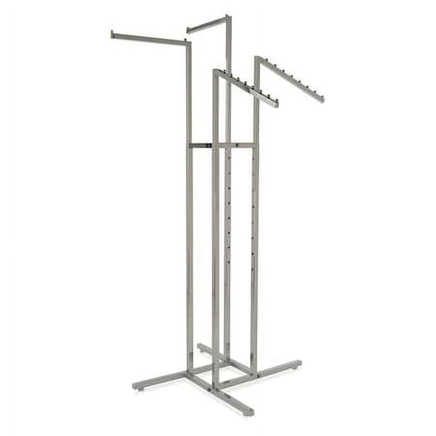 Econoco 4 Way Heavy Duty Adjustable Arms Clothes Rack With Square ...