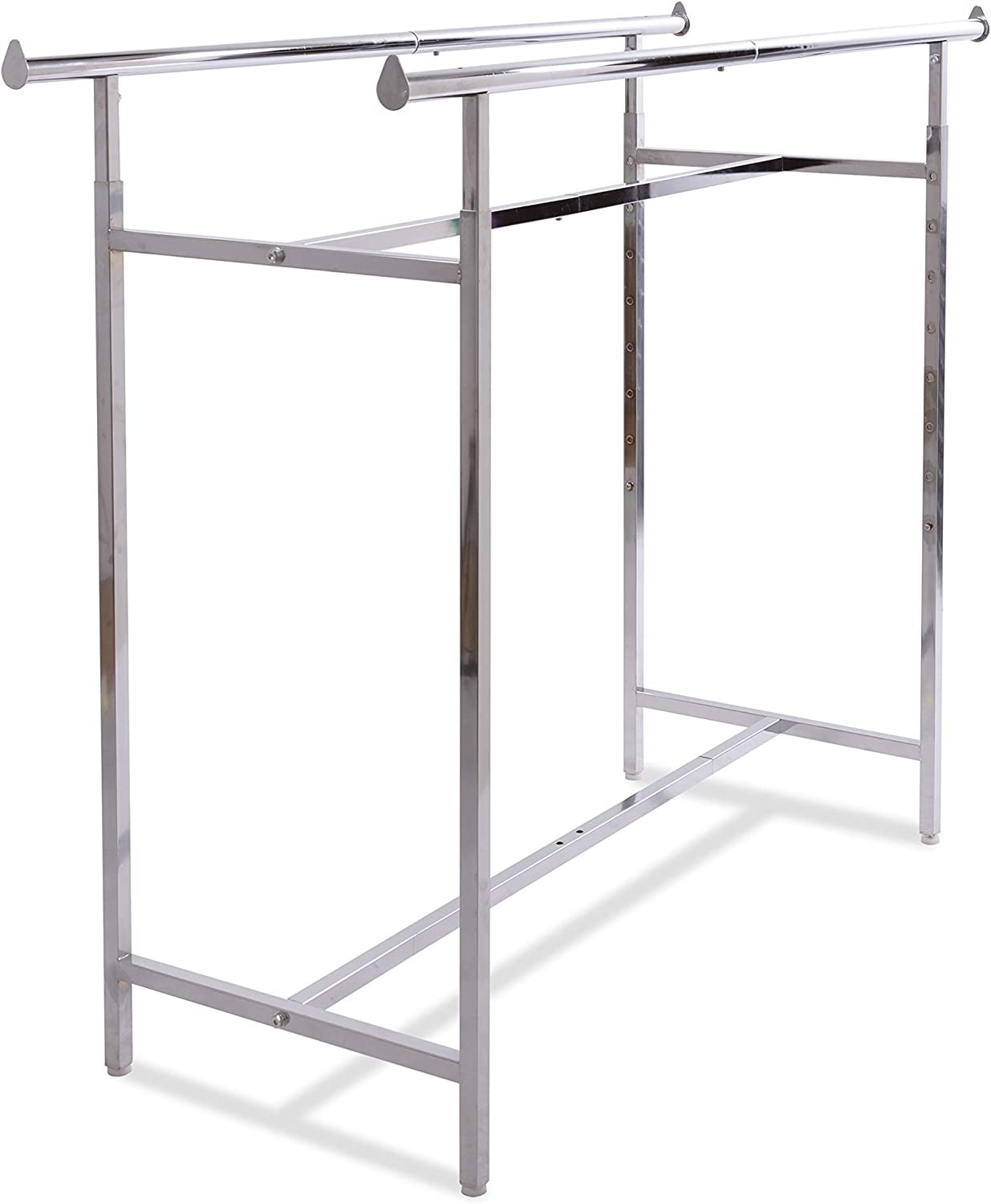 Econoco - Adjustable Double Bar Rectangular Hangrail Rack in Chrome ...