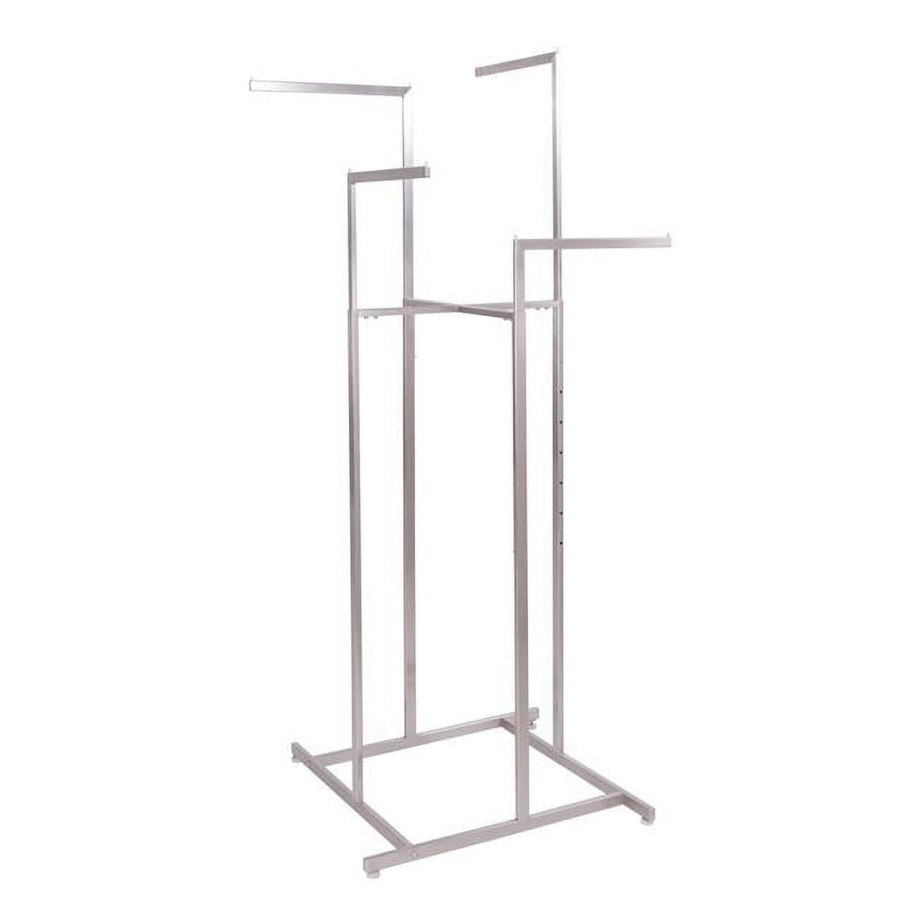 Econoco - BQ2W Clothing Rack – Satin Nickel 4 Way Rack with Adjustable ...