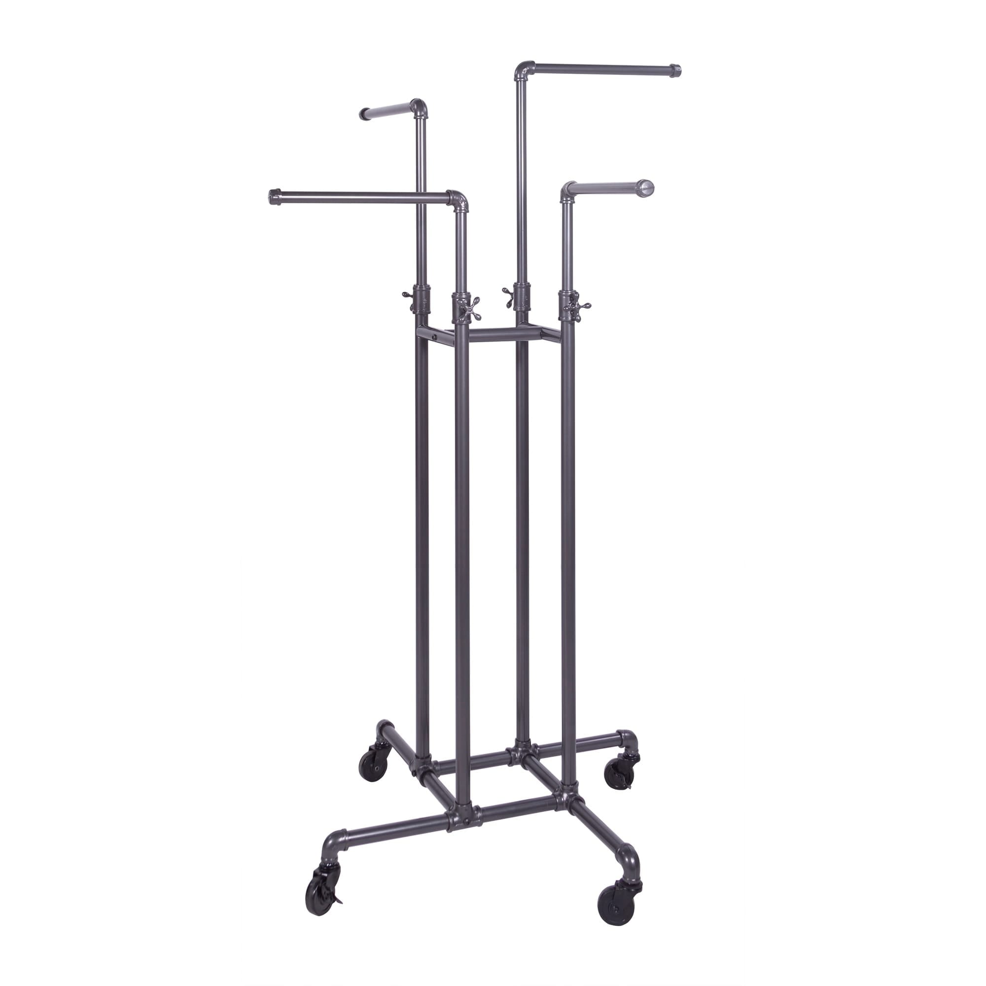 Econoco Clothing Rack - Heavy Duty Pipeline Adjustable, 4 Way Rack ...