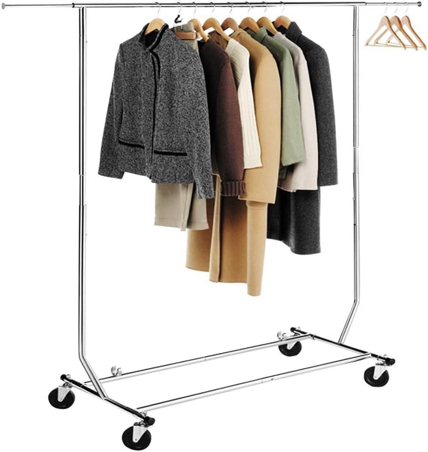 Econoco Collapsable Rolling Clothes Rack- Heavy Duty Collapsible ...