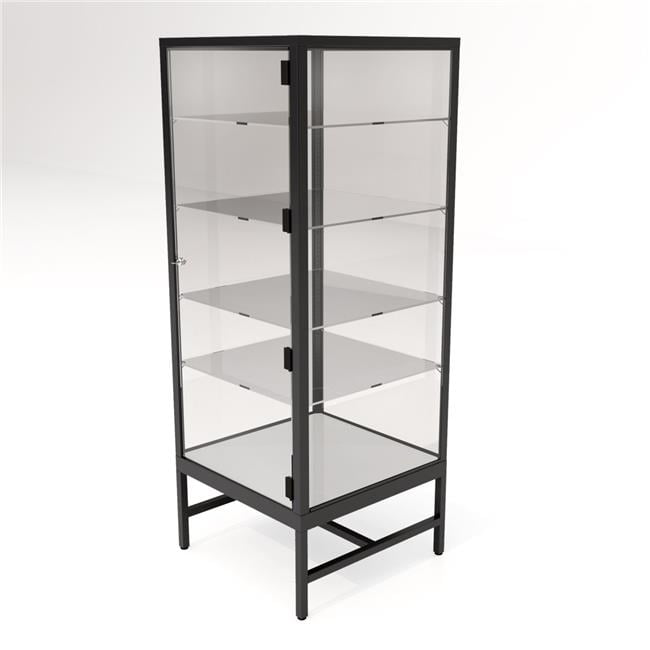 Econoco DDKIT4B Glass Showcase Tower with 4 Adjustable Glass Shelves ...