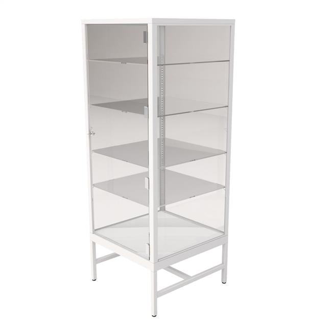 Econoco DDKIT4W Glass Showcase Tower with 4 Adjustable Glass Shelves ...