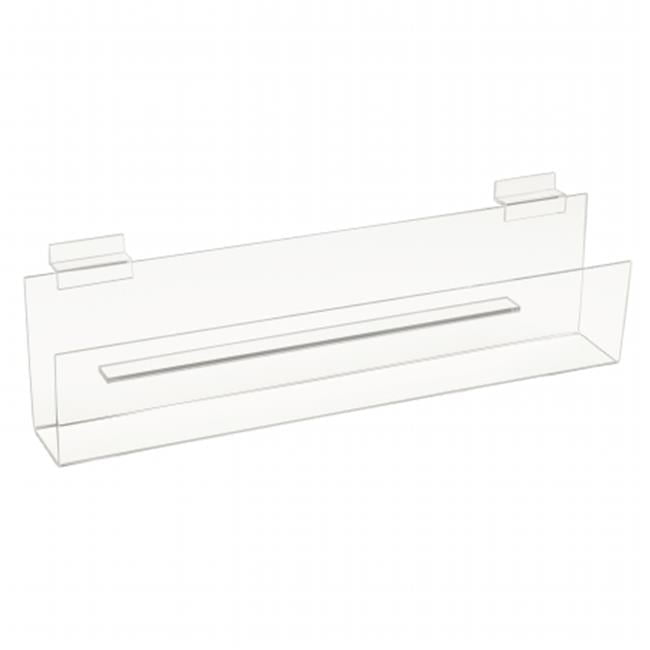 16" L x 2" D Clear Acrylic Greeting Card Shelf with Lip for Slatwall HP ...
