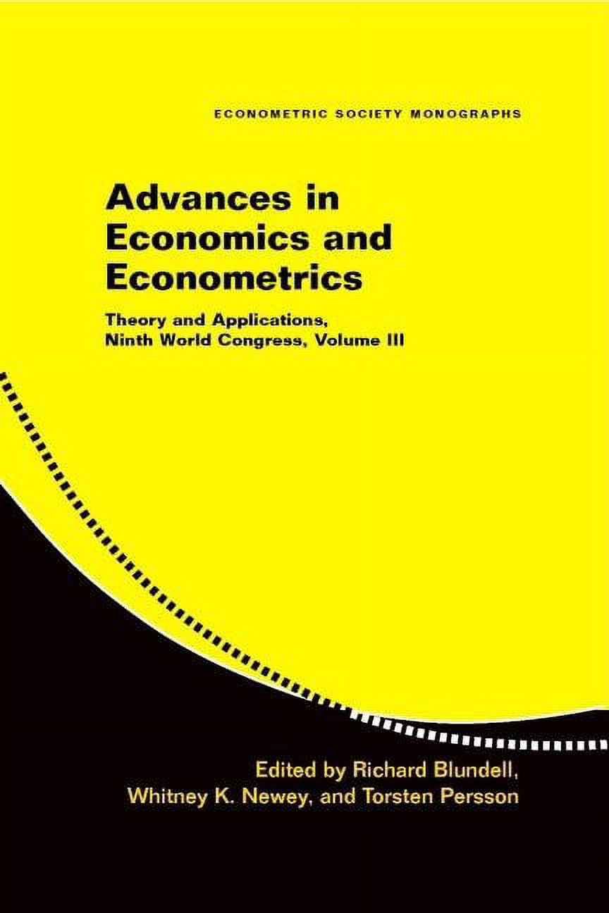 Econometric Society Monographs Advances in Economics and Econometrics ...