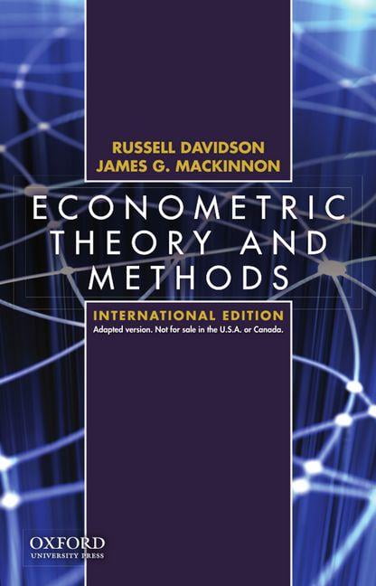 Econometric Theory And Methods