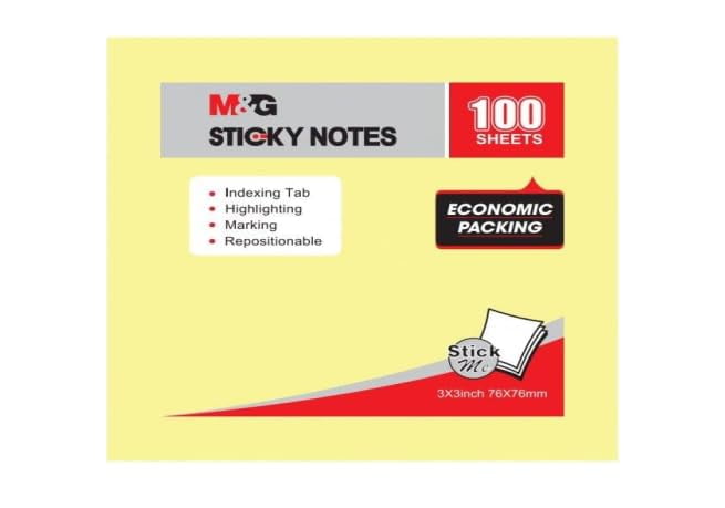 Economic Pack Sticky Notes 3"x3" 100 Sheets Yellow Color 76 * 76mm (5 ...