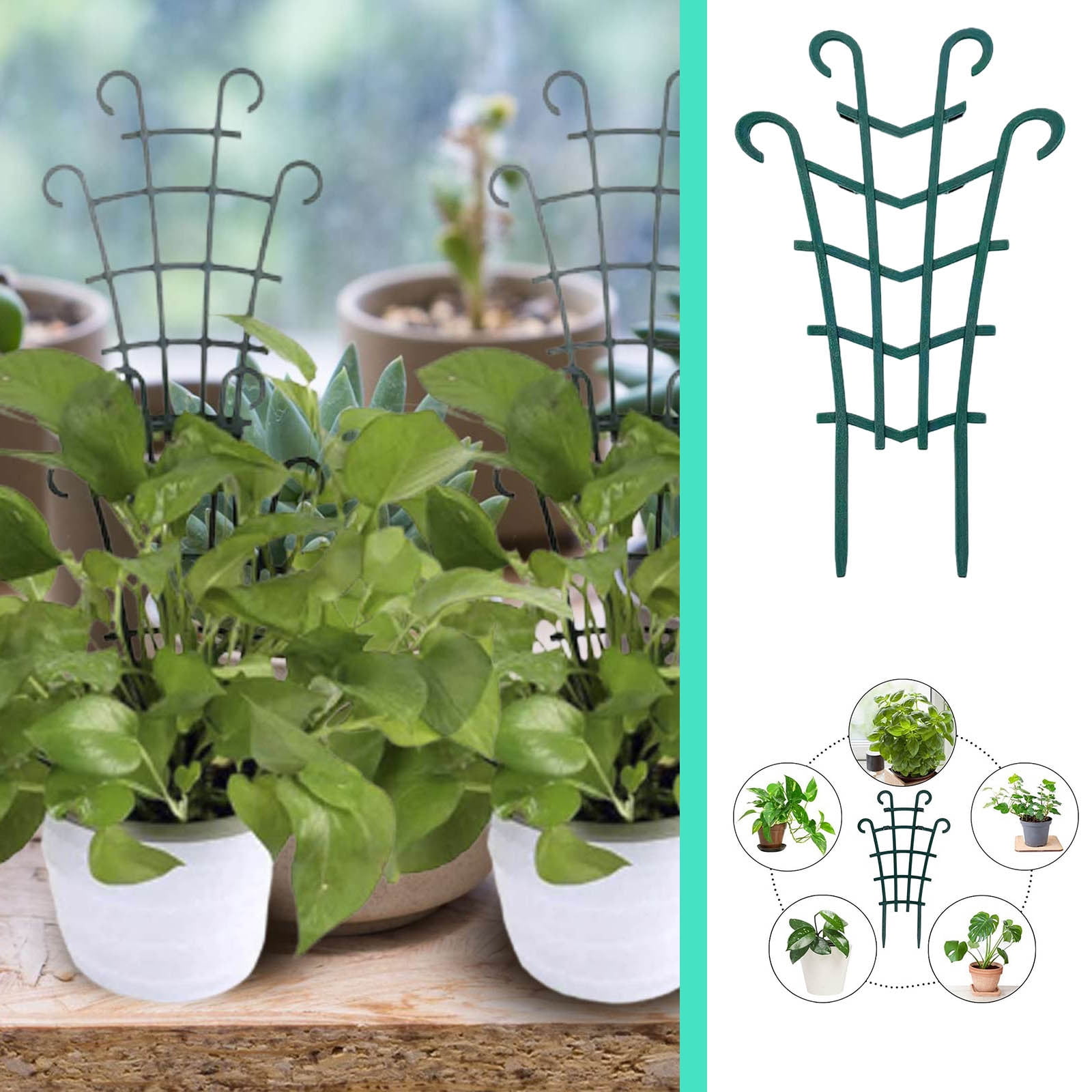 Economical 2 Pcs Climbing DIY Garden Mini Superimposed Potted Support ...