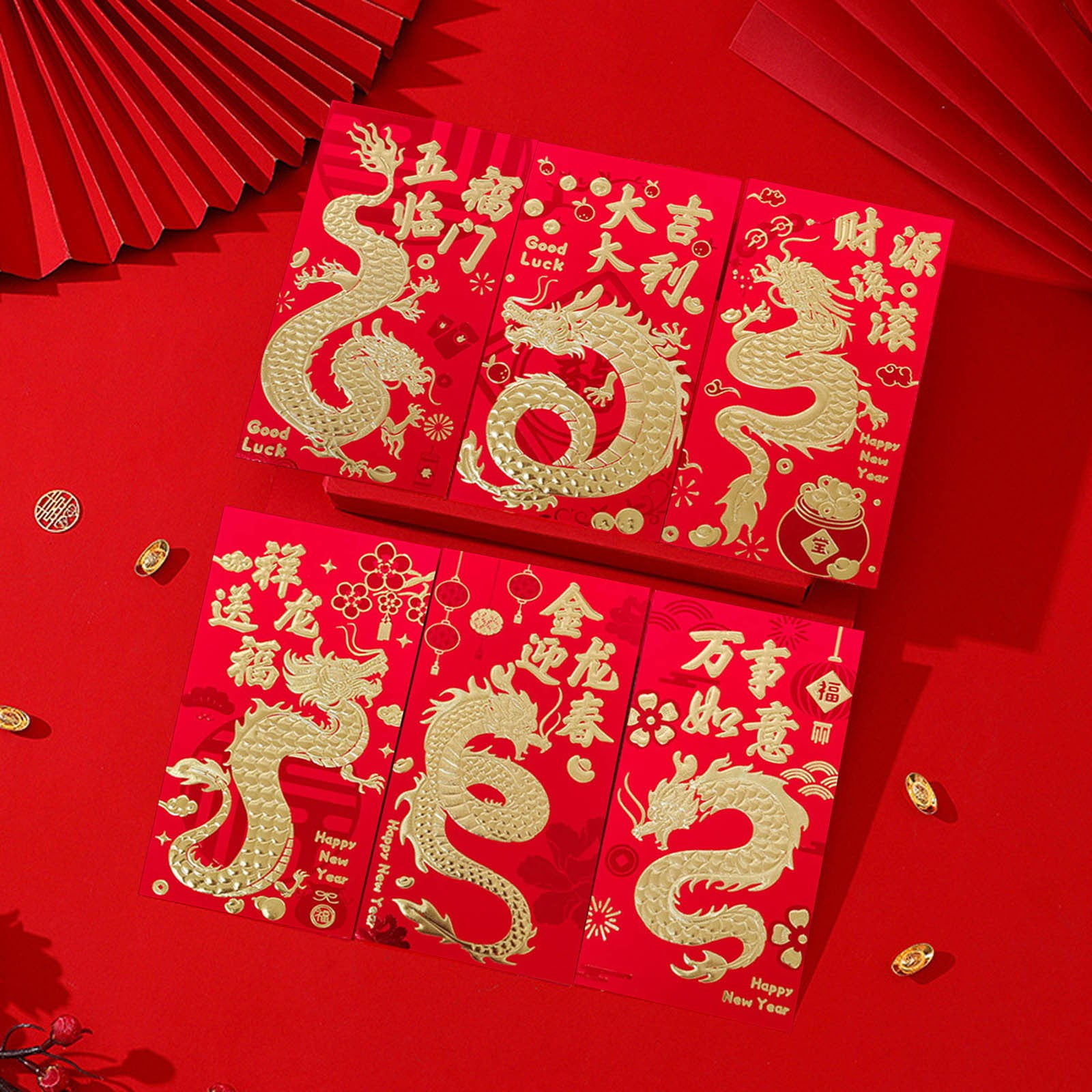 Economical Large Size 2024 Year Of The Dragon Red Envelopes For Spring ...