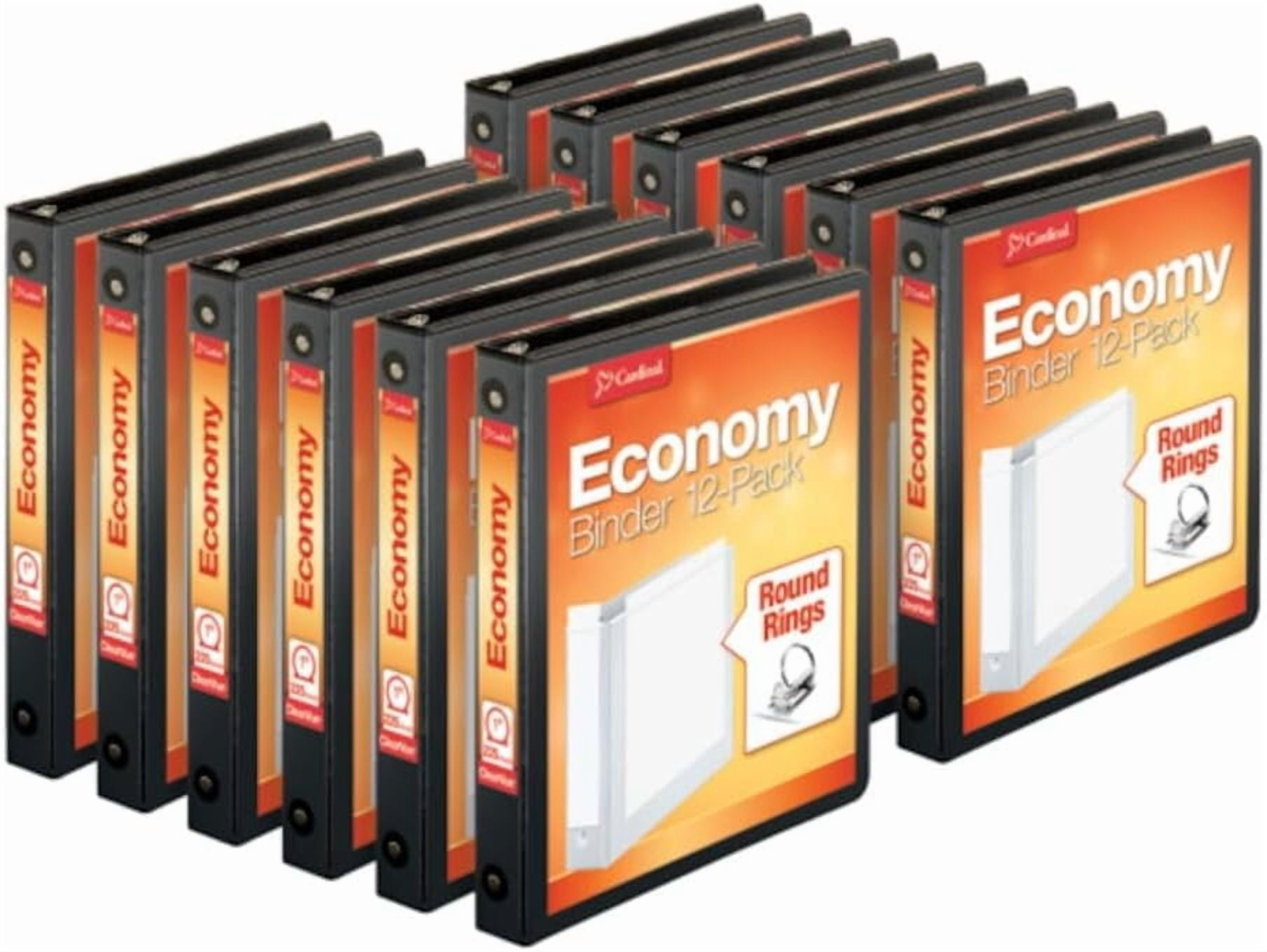 Economy 3-Ring Binders, 1", Round Rings, 225 Sheets, Clearvue ...