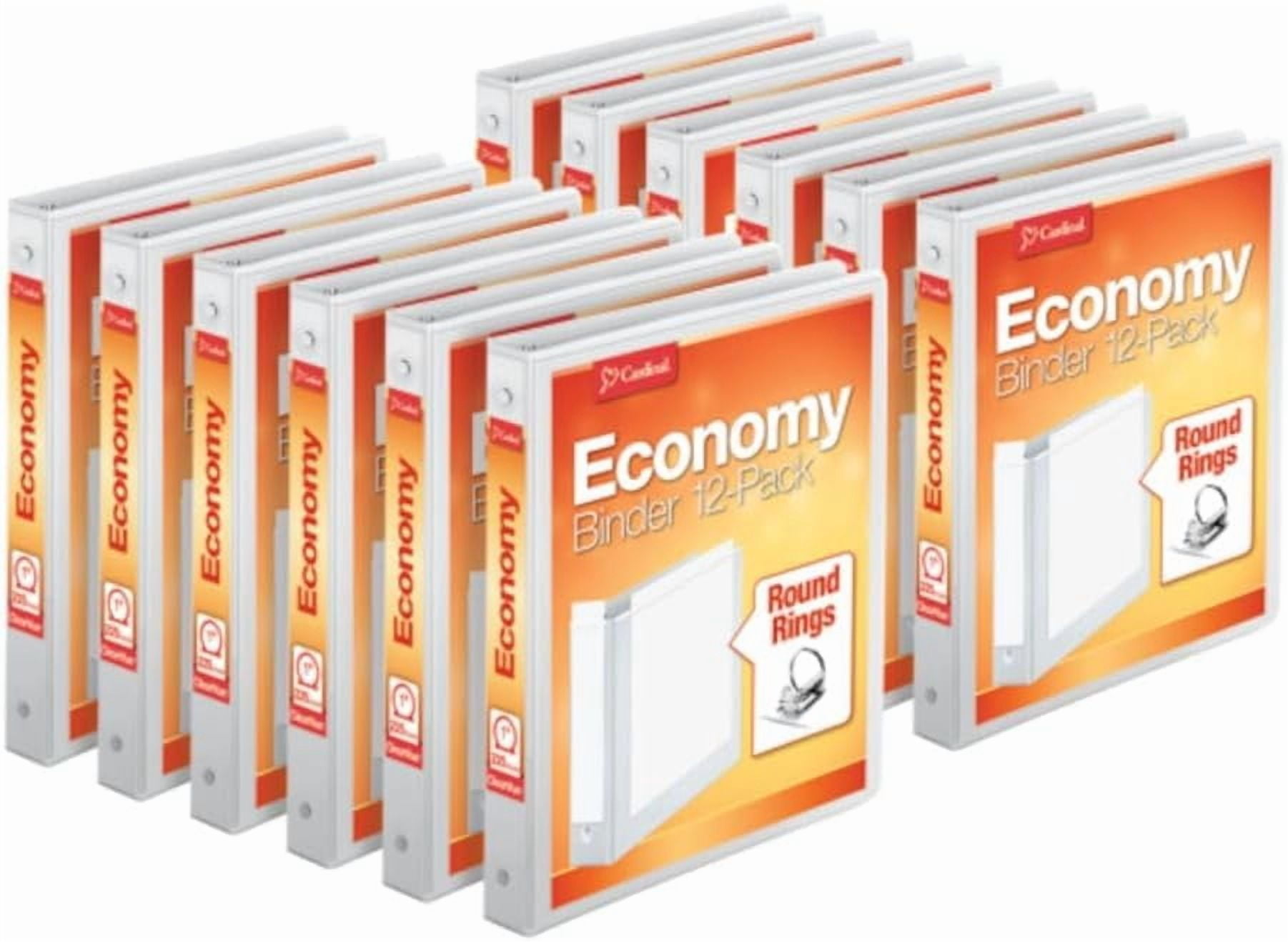 Economy 3-Ring Binders, 1", Round Rings, Holds 225 Sheets, ClearVue ...