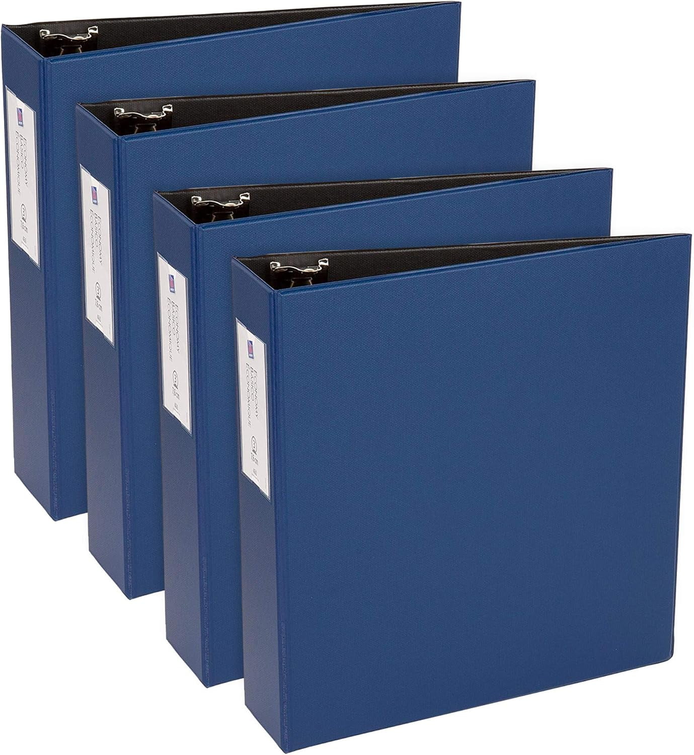 Economy 3 Ring Binders, 3" Round Rings, 460-Sheet Capacity, Blue, 4 Pack (17703) - Walmart.com