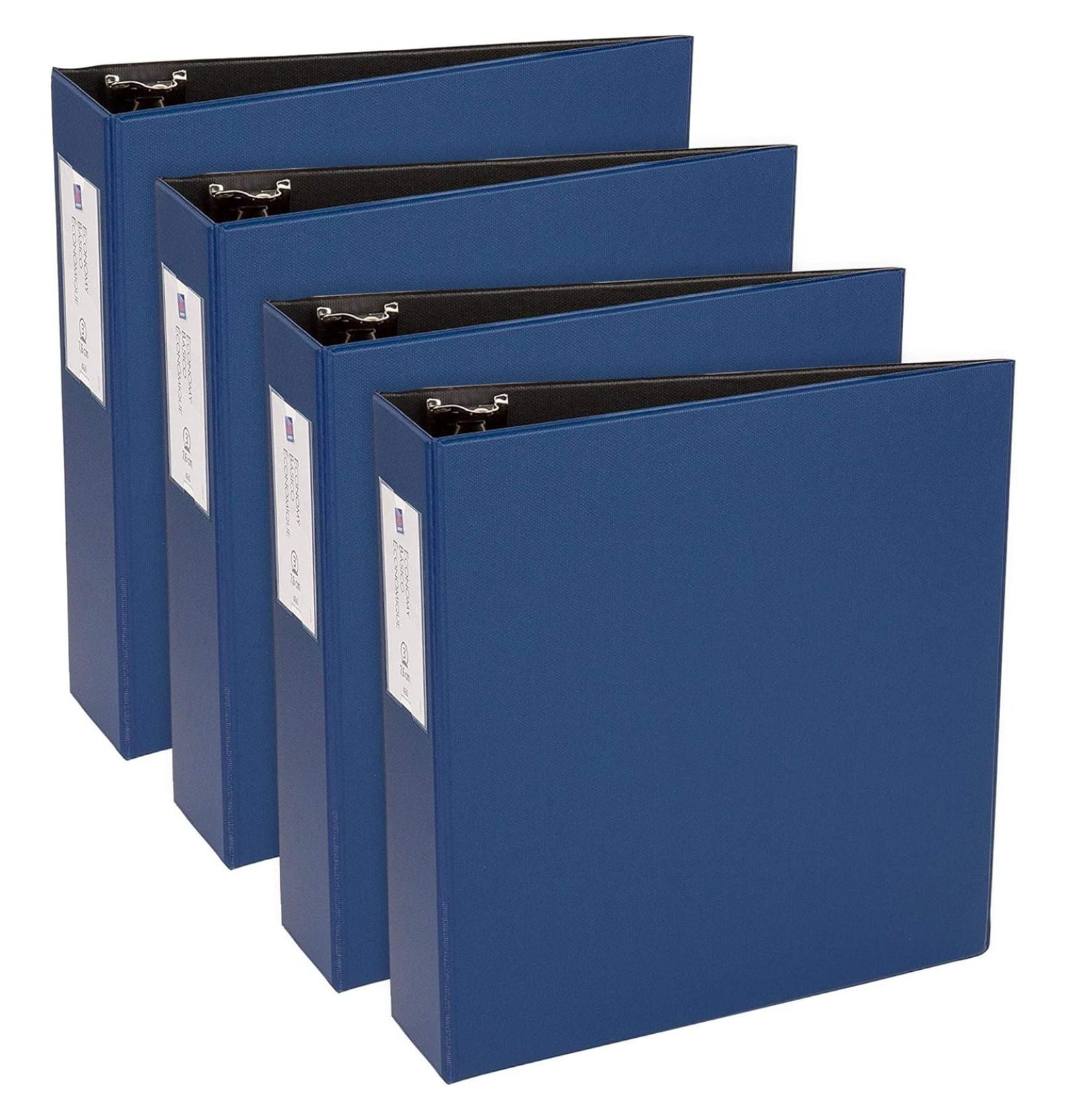 Economy 3 Ring Binders, 3" Round Rings, 460-Sheet Capacity, Blue, 4 ...