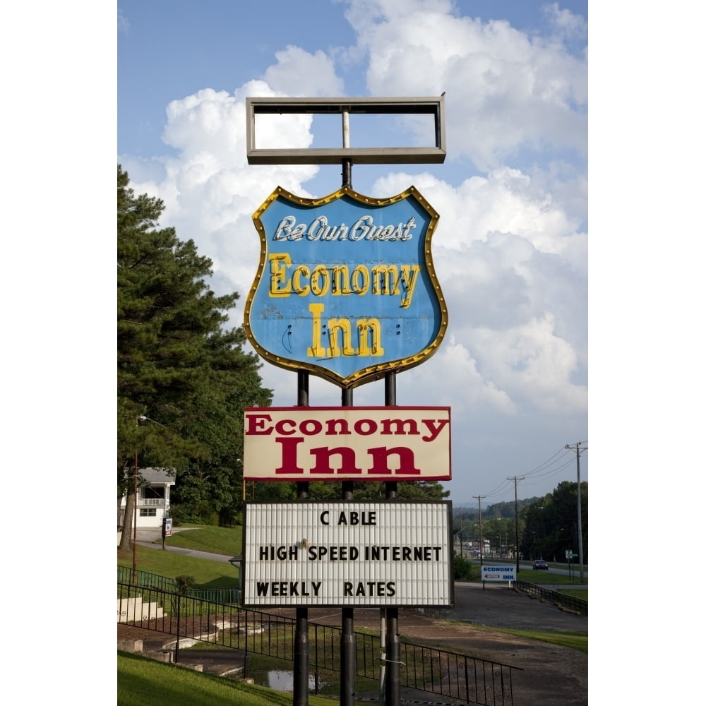 Economy Inn historic sign in Cullman, Alabama Poster Print (18 x 24 ...