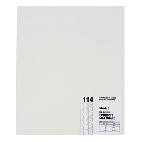 Economy Light-Weight Mat Board - 22 x 30 in. - 6-Ply Thickness - White ...