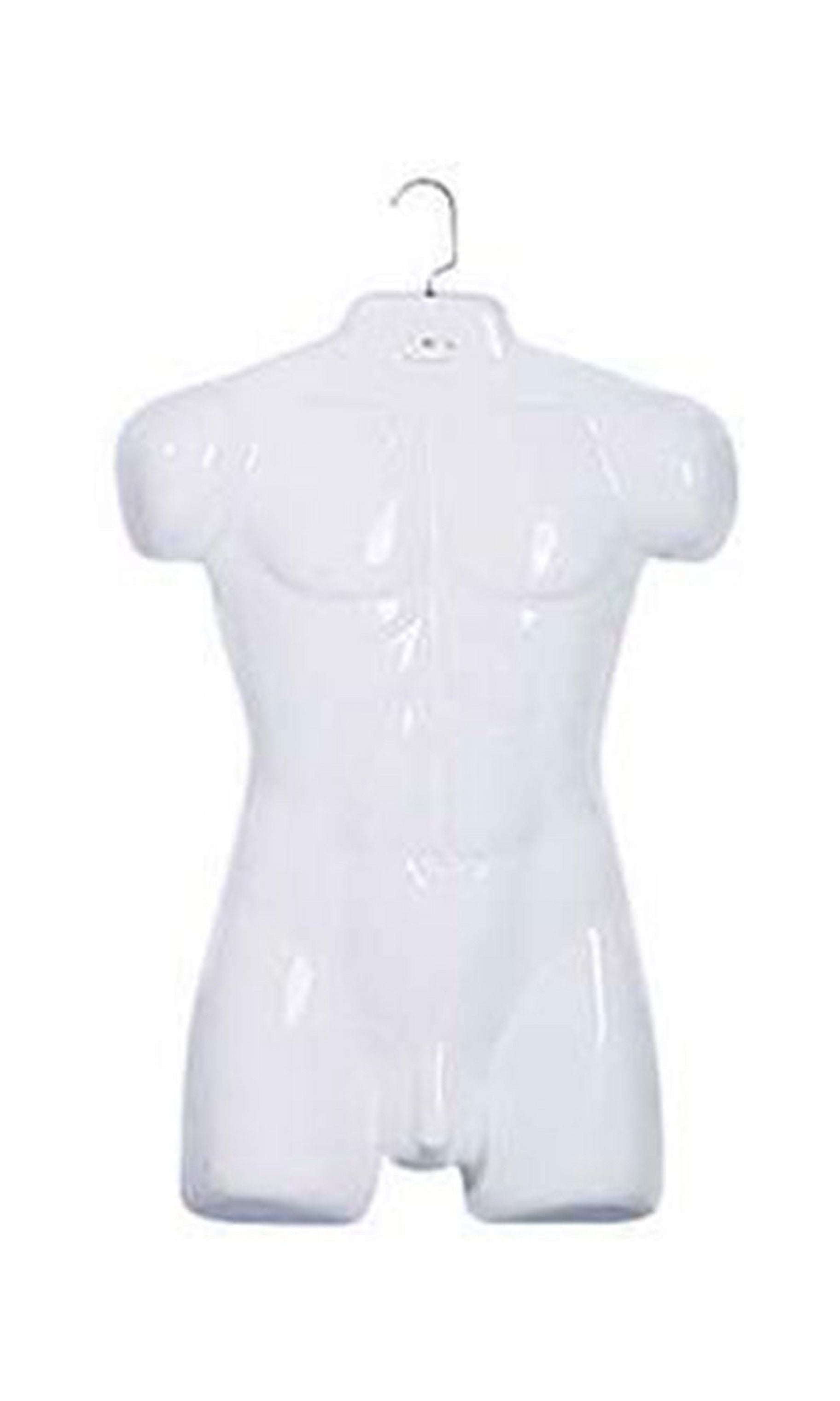 SSWBasics-Hanging Mannequin -Male Mannequin Torso - Shiny White Plastic ...