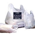 Economy Snap-Eze® T-Shirt Bag Plain (White) 0.48Mil, 10" X 5" X 19 ...