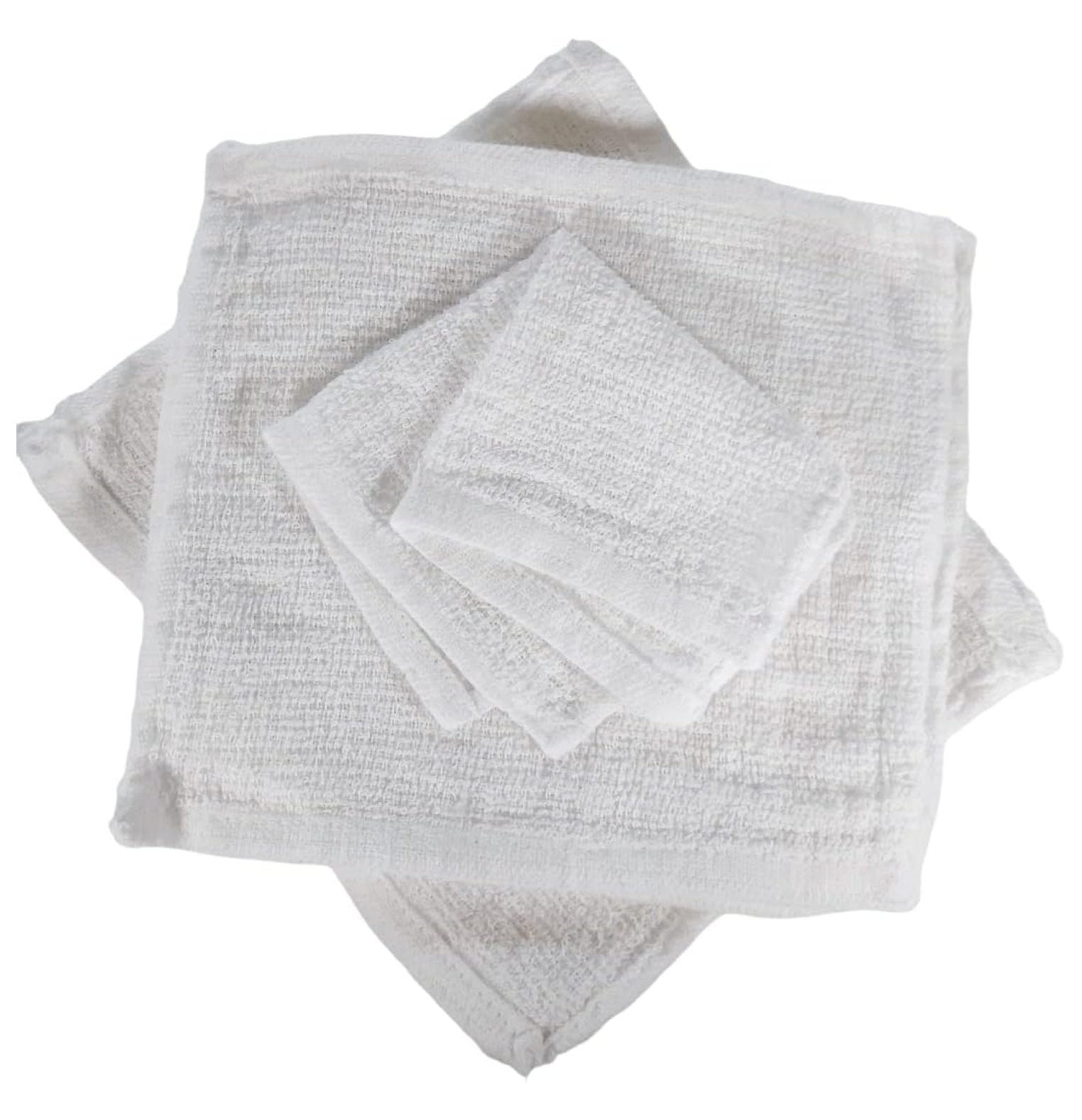 Economy Towels,(White 8X8in.) Small Washcloths Set. 100% Cotton Cloth ...