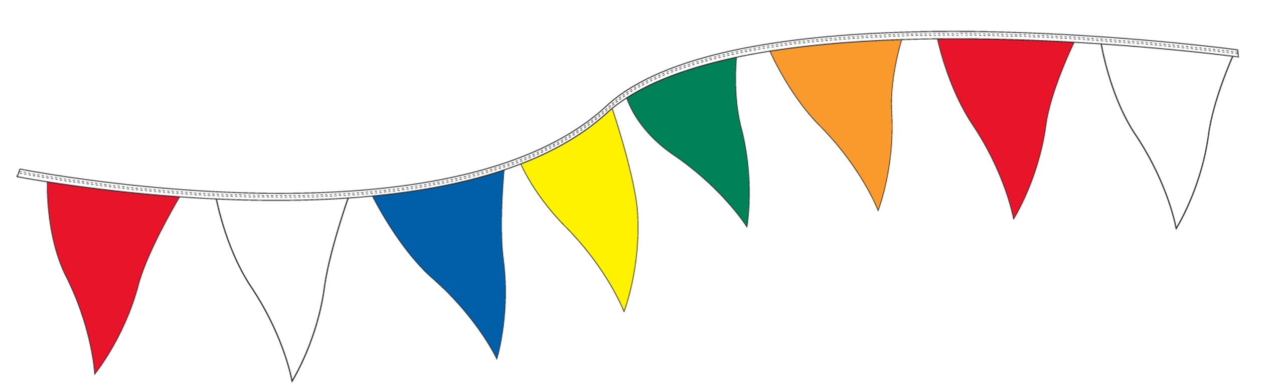 SSWBasics Economy Triangle Pennant - Multi-Colored - 120'L- Decorative ...