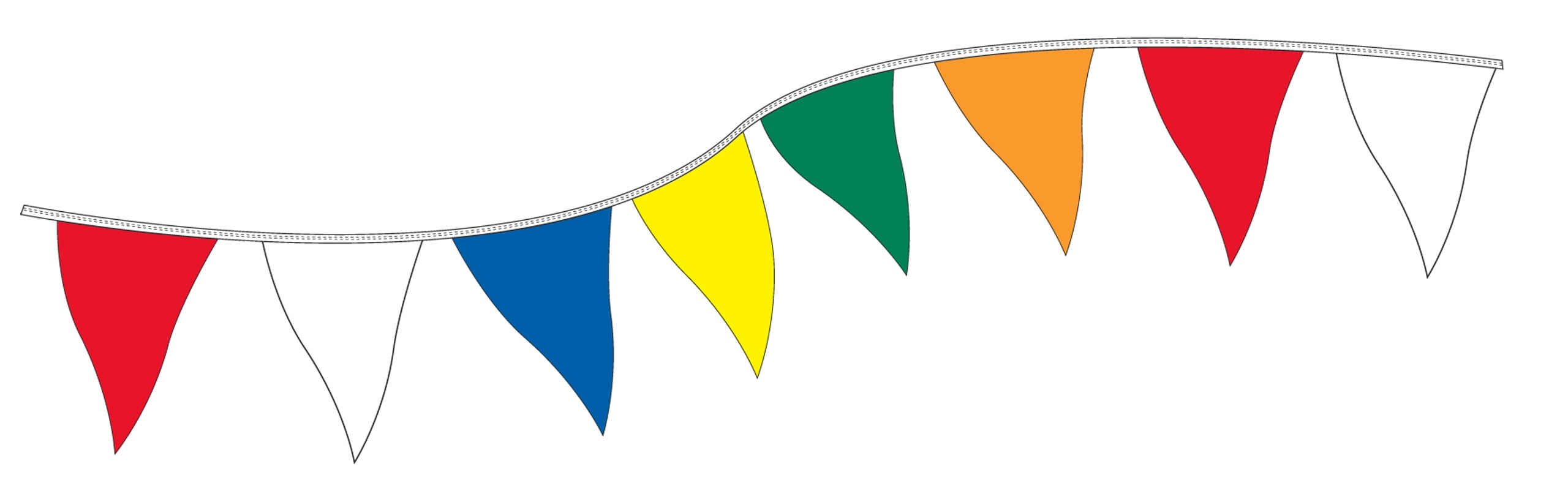 SSWBasics Economy Triangle Pennant - Multi-Colored - 60'L- Bright ...