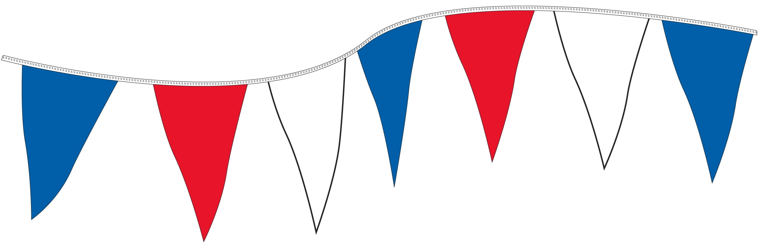 SSWBasics Economy Triangle Pennant - Red/White/Blue - 60'L - Walmart.com
