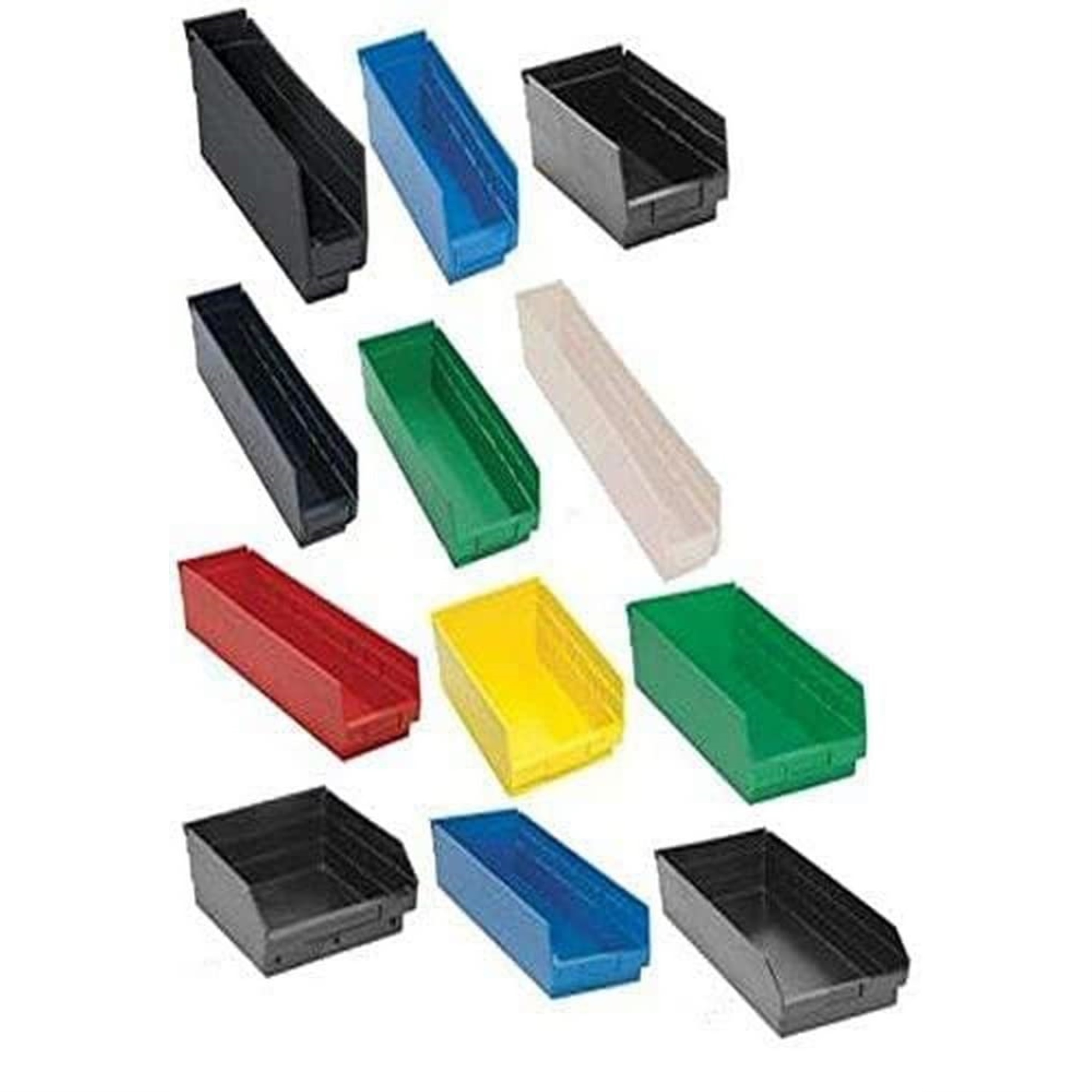 Economy shelf bin, 17-7/8"W x 4-1/8"D x 4"H, includes (7) divider slots ...