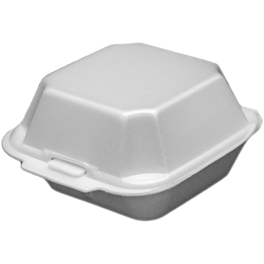 Ecopax Hinged Foam Clamshell Container, 225, White Non-Vented, 1 ...