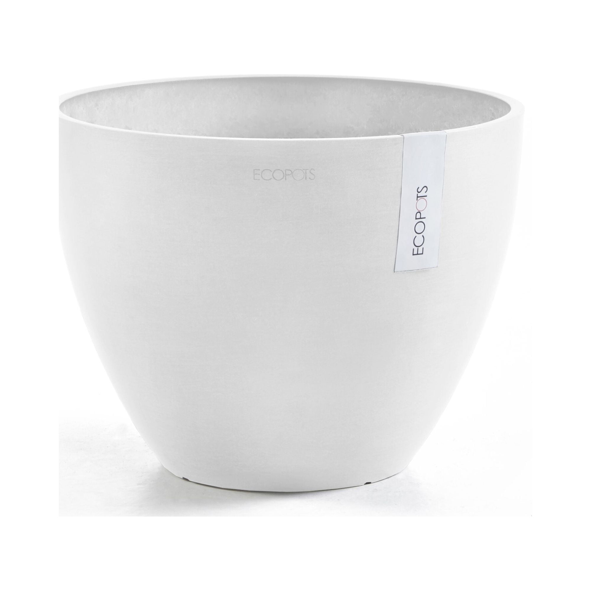 Ecopots 12" x 11" x 10" Round Pure White Plastic Plant Pot - Walmart.com
