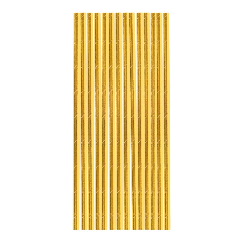 Ecoquality Gold Paper Straw BPA Free Disposable Drinking Straws for ...