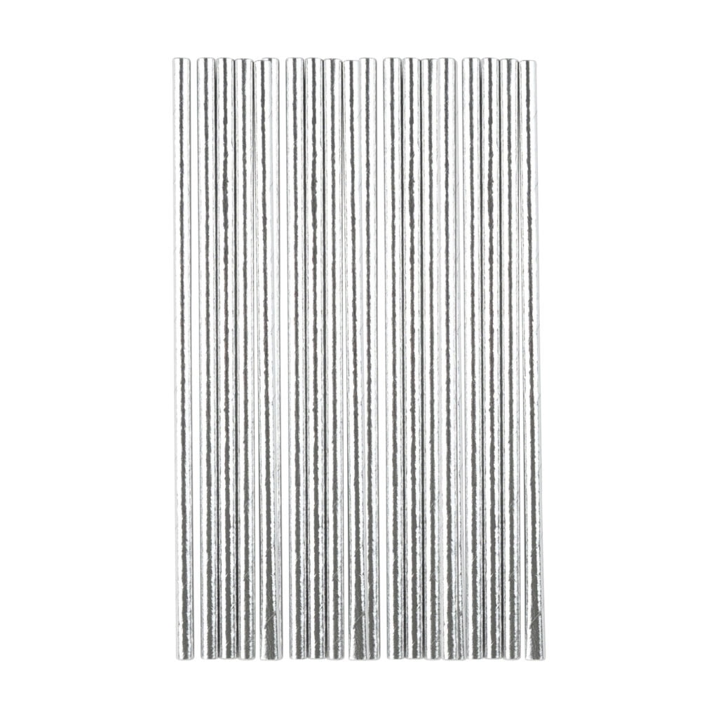 Ecoquality Silver Paper Straw BPA Free Disposable Drinking Straws for ...