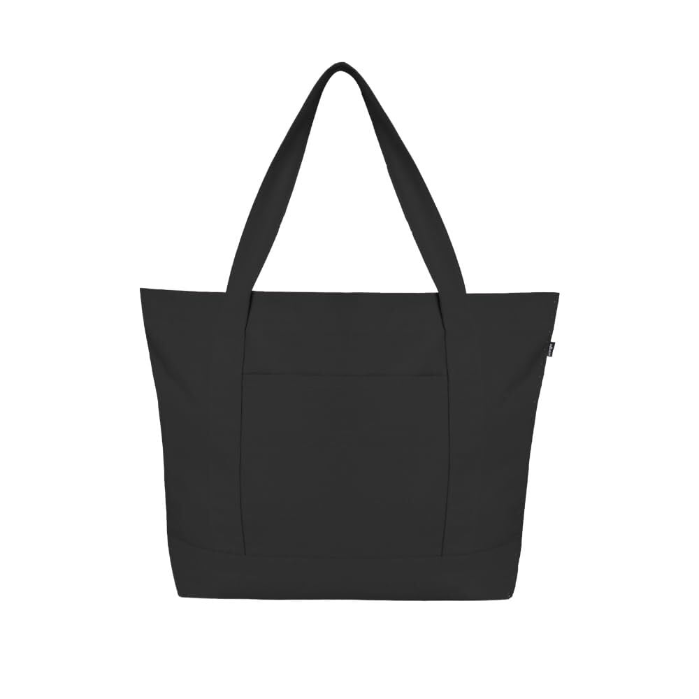 Ecoright Canvas Tote Bag for Women with Zip & Pocket, Large Tote Bags ...