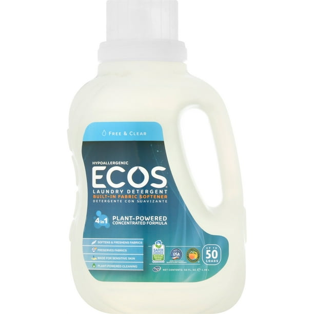 Ecos Laundry Detergent with Built-In Fabric Softener Hypoallergenic ...