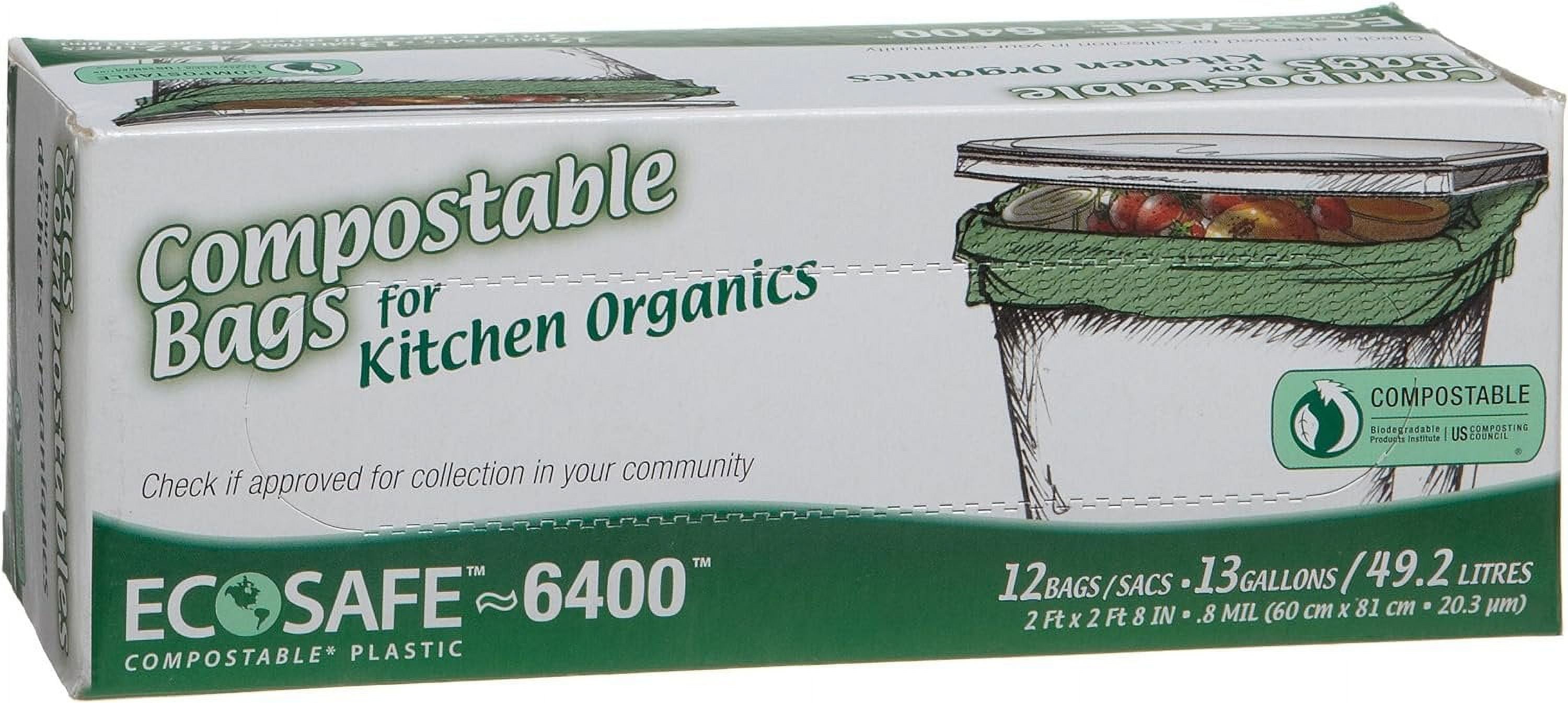 Ecosafe Tall Kitchen Bags Compostable, 12 ct - Walmart.com